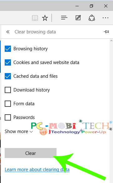 How to clear Browsing History Microsoft Edge browser (Windows 10)