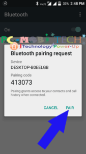 Share Android Smartphone Internet to PC via Bluetooth.
