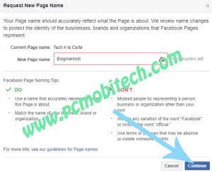 Howto change Facebook Page name & Username-URL?