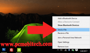 Transfer files Between the Windows PC-Laptop using Bluetooth