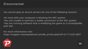 You Can't Play On Secure Servers For One of The Following Reasons